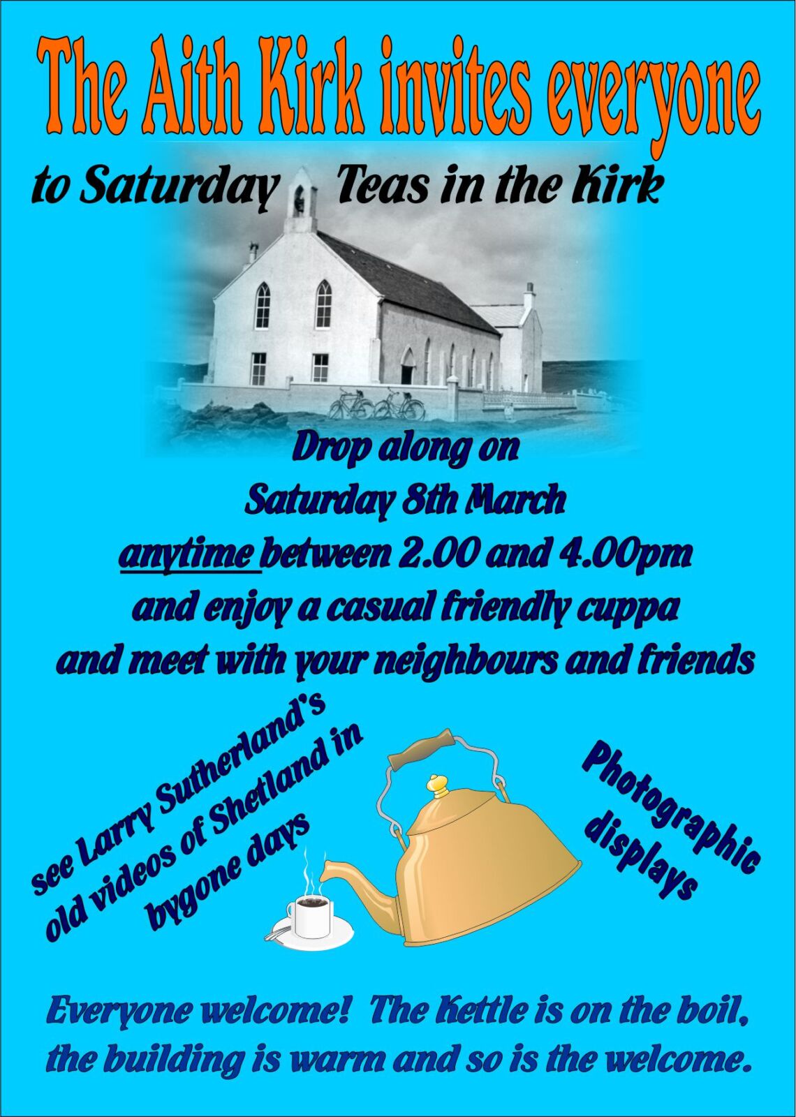 What's on Shetland | Saturday Teas in the Kirk - What's on Shetland