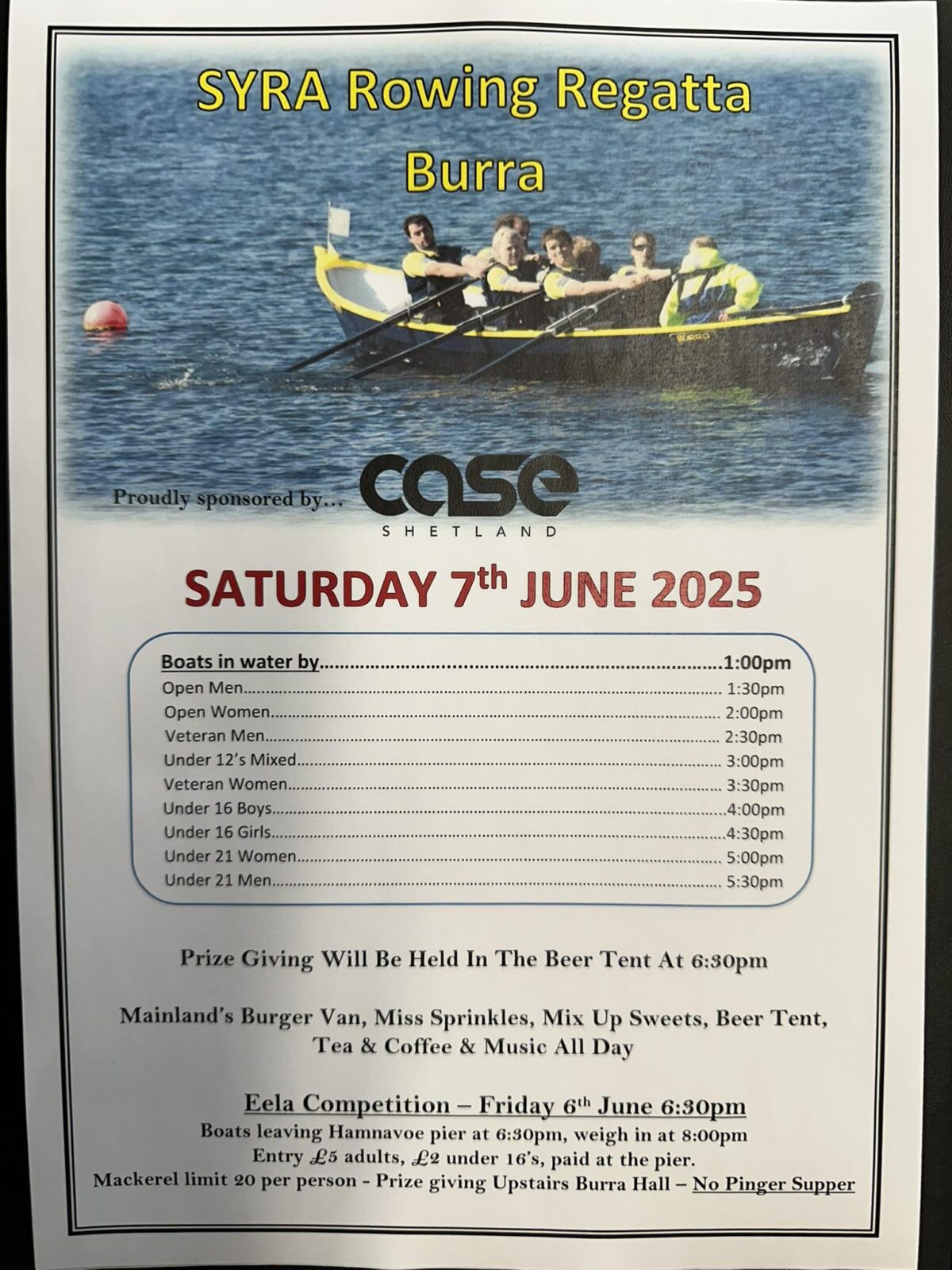 What's on Shetland | SYRA Rowing Regatta Burra - What's on Shetland